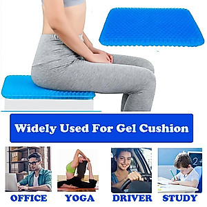 Renyqatt Gel Seat Cushion,with Non-Slip Cover,1.65inch Double Thick Office Chair Seat Cushion,Breathable Honeycomb Pain Relief Sciatica Egg Crate Cushion for Office Chair Car Wheelchair