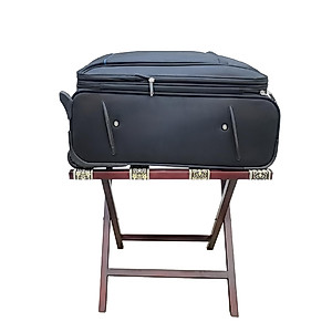 FixtureDisplays® 23.7 X 17.3 X 20" Luggage Rack with Straight-Leg Design and Durable Tapestry Webbing 104368-NF