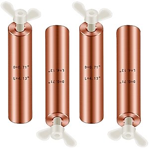 Solar Copper Anode Copper Replacement L=4.13" D=0.71" for Solar Pool Ionizer Chlorine Cost Save for Reduce Irritations Cleans and Clears Your Pool (4)