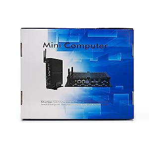BASOARO Mini Industrial PC Fanless PC i5 4200U Mini PC RS232, Dual Gigabit RJ45 LAN, 8G RAM 128G SSD, HD VGA Dual Display Support 4K, Dual Band WiFi, BT 4.0, 6 USB, Metal Case, Mini PC Windows 10