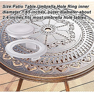 Aoboco 2 Pack 2 Inch Table Umbrella Hole Ring and Cap Set for Outdoor Patio Umbrella Plug Standard Size (Transparent)