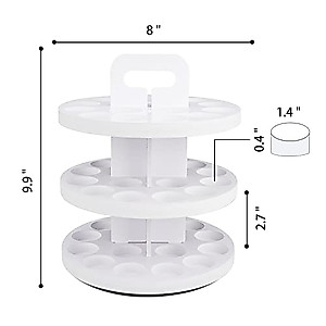 SANFURNEY 3-Tier Spinning Paint Organizer Rack for 48 Bottles, Rotating Tower Craft Paint Storage Holder Stand, Compatible with Citadel Paints