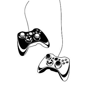 Wall Decal Gamer Gaming Joystick Vinyl Art Kids Room Large Decor z4909 (28 in X 43 in)