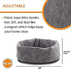 K&H PET PRODUCTS Amazin’ Snuggle Cup Gray 16 X 16 Inches