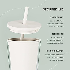 Maars Classic Acrylic Tumbler with Lid and Straw | 16oz Premium Insulated Iced Coffee Cups, Double Wall Reusable Plastic Cups - Clear, 2 Pack