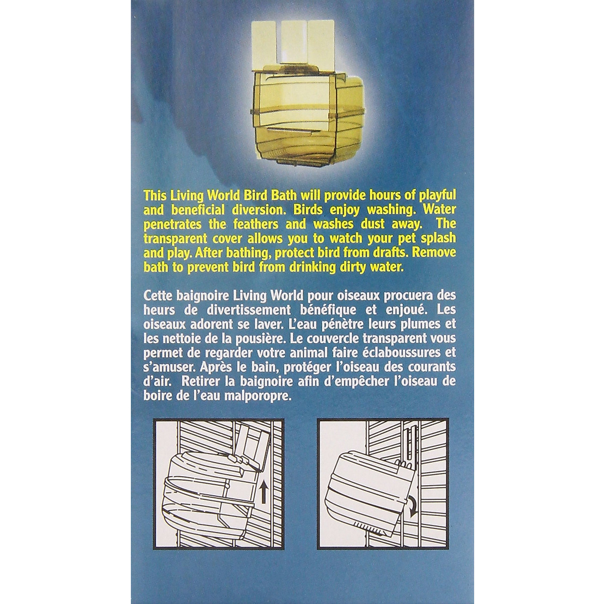 Living World Plastic Clear Bird Bath, Outside