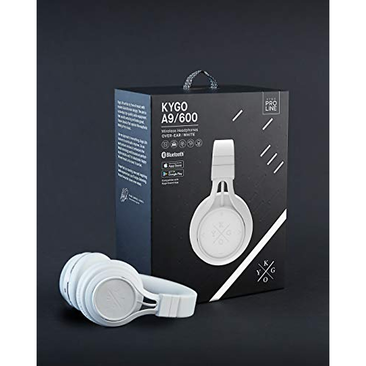 Kygo Life A9/600 | Over-Ear Bluetooth Headphones, aptX® and AAC® Codecs, Built-in Microphone, NFC Pairing, Memory Foam Ear Cushions, 23 Hours Playback, Kygo Sound App, Pro Line (White)