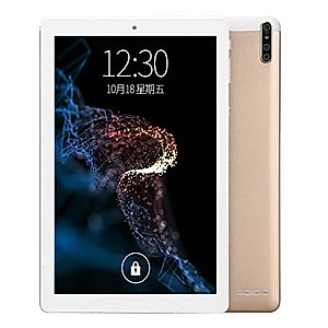 10.1 Inch Tablet Gold - 1960x1080 IPS HD Display, Ultra Slim Educational Tablet, 5G WiFi Dual Band Tablet, 6GB RAM 128GB ROM, 5MP + 13MP, Octa Core Processor, Long Lasting Battery
