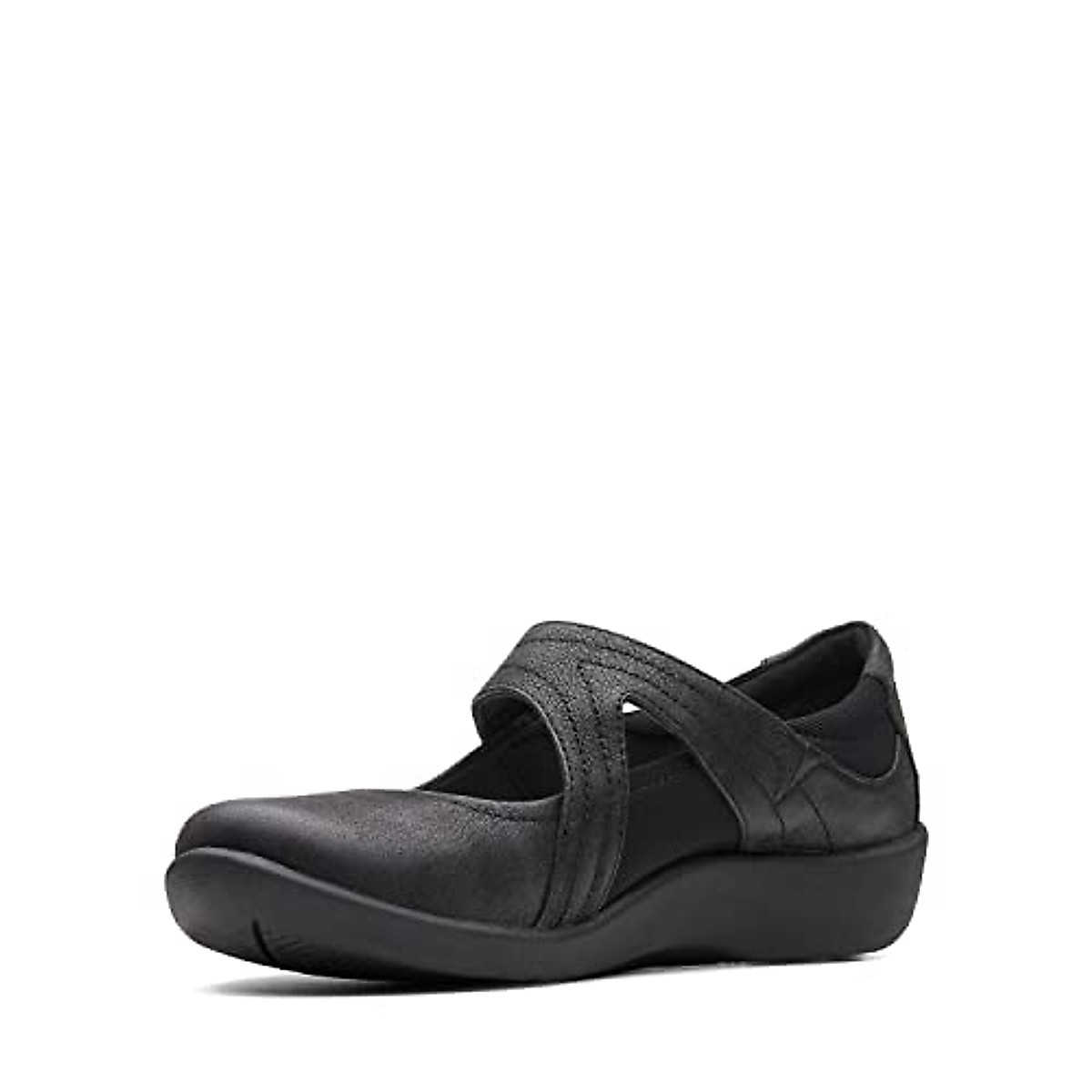 Clarks womens Sillian Bella Mary Jane Flat, Black, 8.5 Wide US