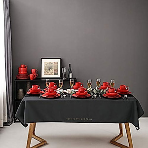 TBGFPO Red 48-Piece Ceramic Stoneware Dinner Plate Set with Dinner Plate, Dessert Plate, 800ml Bowl, 380ml Mug Set