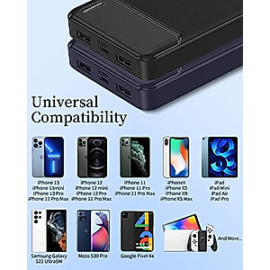 AsperX, Power Bank, 15000mAh, 2-Pack, Rechargeable Battery Pack for Heated Vest, Jackets, USB-C Out and in, Dual USB A, External Battery Pack for iPhone, Samsung, Android, and More