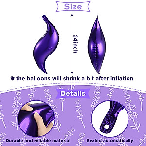 10 Pieces Mermaid Tail Balloons 24 Inches Large Curve Foil Balloon Mermaid Tail Foil Balloons Mermaid Tail Balloon Party Supplies for Birthday Baby Shower Wedding, Purple, Blue, Gold, Silver, Rose Red