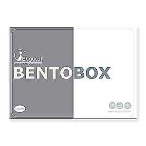 Bugucat Bento Box, Lunch Box with 4 Compartments and Cutlery, Reusable Bento Lunch Box for Adults, Food Storage Containers for School Work and Travel BPA-Free, Microwave-& Dishwasher-safe