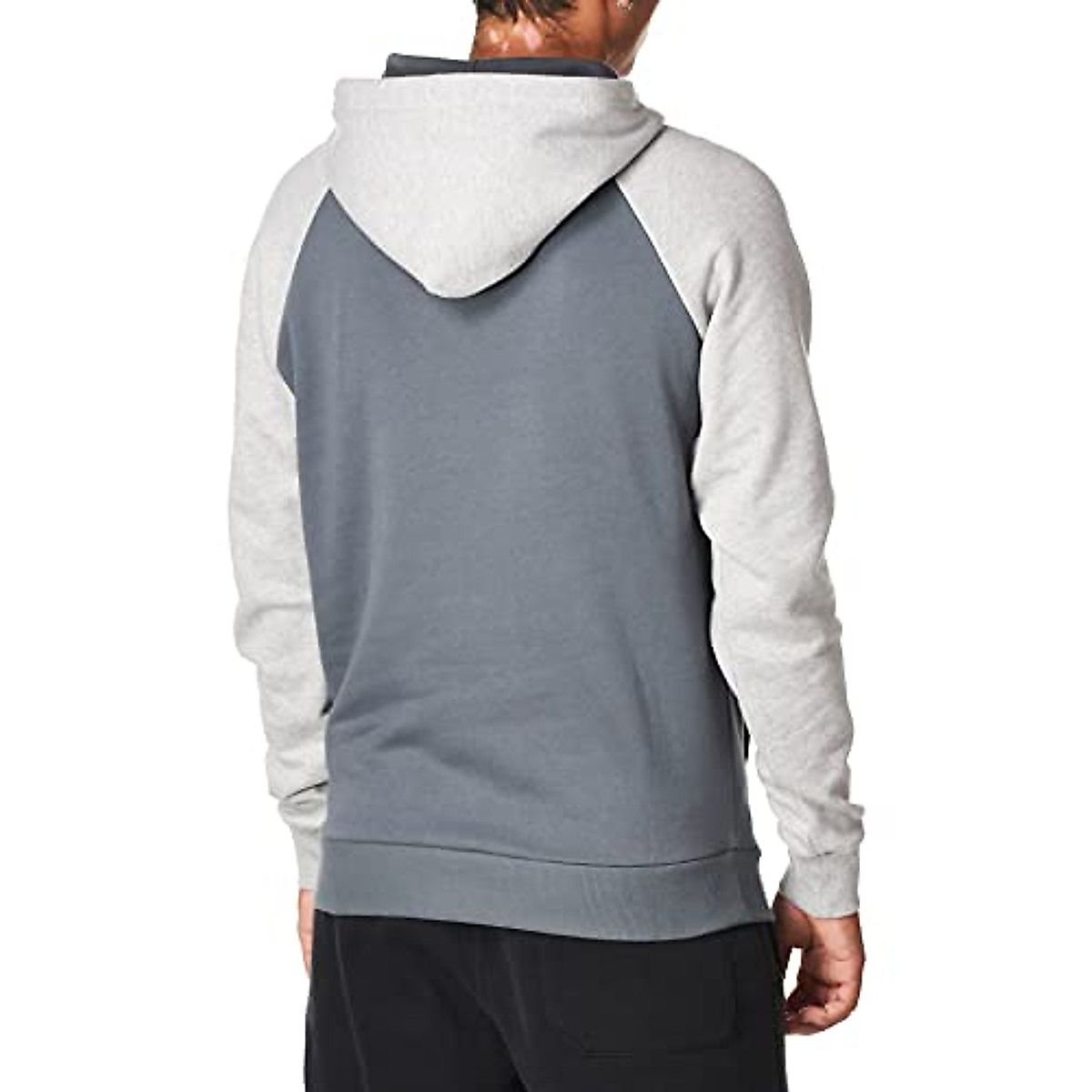 Under Armour Mens Rival Wordmark Colorblock Hoodie , (012) Pitch Gray / Mod Gray Light Heather / Onyx White , Large