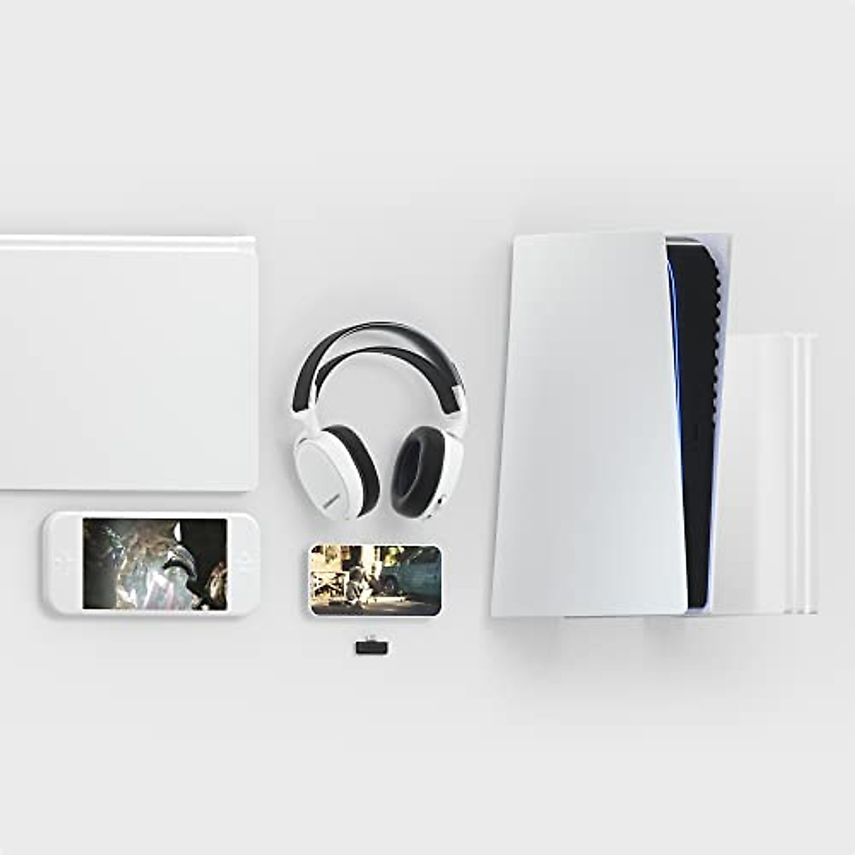 SteelSeries Arctis 7+ Wireless Gaming Headset – Lossless 2.4 GHz – 30 Hour Battery Life – USB-C – 7.1 Surround – for PC, PS5, PS4, Mac, Android and Switch – White (Renewed)