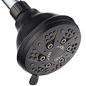 AquaDance Oil Rubbed Bronze High Pressure 6-Setting Spiral Shower Head-Angle Adjustable, Anti-Clog Showerhead Jets, Tool-Free Installation-USA Standard Certified-Top US Brand