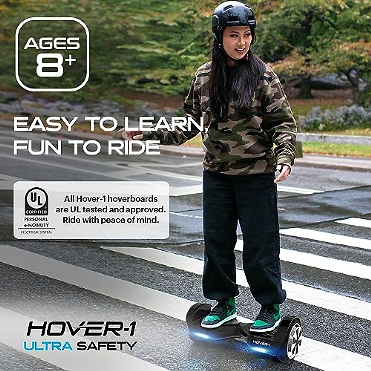 Hover-1 Ultra Electric Self-Balancing Hoverboard Scooter, Black, 25 x 9 x 9.5 inches