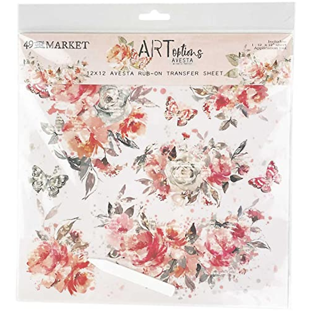 49 AND MARKET ARTOPTIONS RUB-ON 12X12 1/PK, White