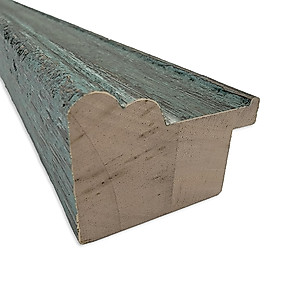 Amanti Art Blue Full Length Mirror, 64x28 Upcycled Teal Grey Tall Free Standing Body Wall Mirror Full Length for Dressing, Rustic Farmhouse Wood Frame, Lean on Floor or Hang, Wall Decor from WI, USA