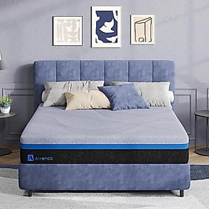 Avenco Queen Mattress, 10 inch Mattress Queen in a Box with Gel Memory Foam, Medium Firm Mattress for Pressure Relief & Back Pain, Motion Isolation, CertiPUR-US Certified