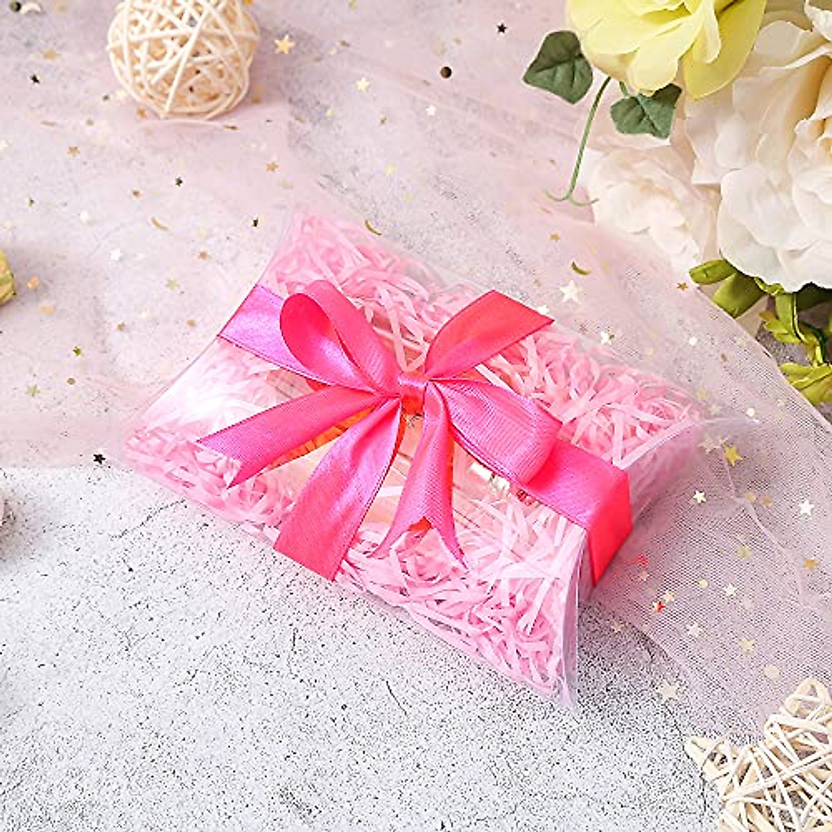 Ezek 20pcs Clear Pillow Gift Boxes 5 x 4.1 x 1.6 inches Transparent Container for Present Ornaments Jewelry Accessories Flowers Christmas Wedding Birthday Party Baby Shower Favors.