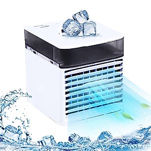HELPMATE Portable Air Conditioner，Portable Ac Unit Evaporative USB Input with 3 Speeds 7 Colors，Desktop Table Filter Humidifier Air Conditioner Portable for Room Bedroom Office