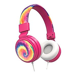 Gabba Goods Kids Safe Sound Adjustable, Foldable 3.5mm Wired Over Ear Headphones with Printed Design