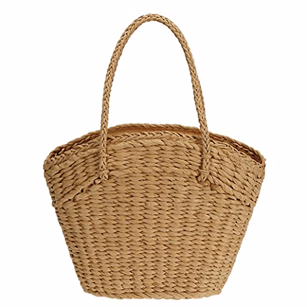 So'each Women's Handbag Wicker Woven Rattan Straw Tote Bag Basket Shoulder Bag Khaki