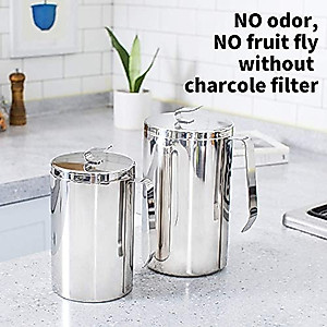 JOE&LEAH Kitchen Stainless Steel Compost Bin (0.92 Gallon) - Premium 304 Rust-Resistant Composter countertop bin with Metal lid Bucket Pail Indoor Outdoor Table Food Waste Scrap Mini Small Large Bag