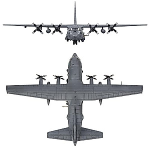 Busyflies Fighter Jet Model 1/200 AC130 Attack Fighter Plane Model Diecast Military Airplane Model for Collection and Gift