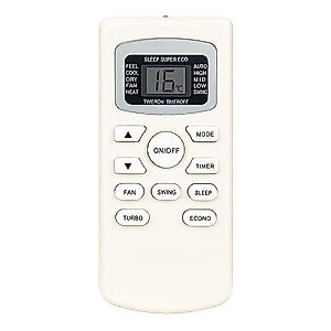 GYKQ-34 PERFASCIN Replace Remote Control Fit for Soleus TM-PAC-08E3 Room Air Conditioner/Black Decker BPACT10WT BPACT12WT