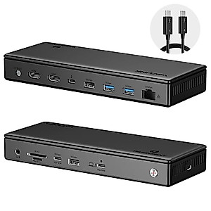 WAVLINK Thunderbolt 4 Hub with Dual HDMI 4K@60Hz,100W Charging, Thunderbolt Certified, 13-in-1 Thunderbolt 4 Dock Dual Monitor Single 8K Output for Windows or Mac, 4X USB, 2.5G Ethernet,SD/MicroSD