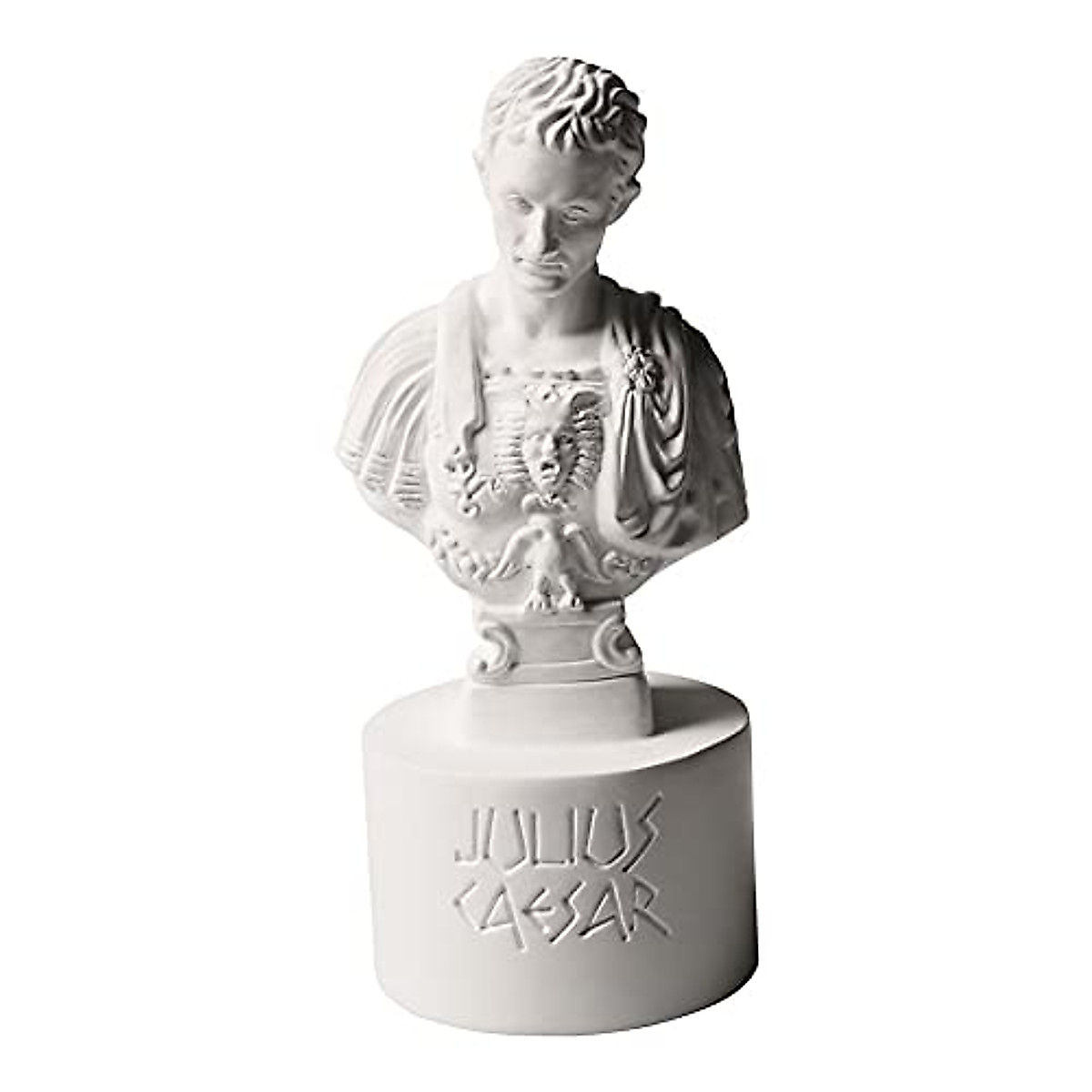 WHAT ON EARTH Julius Caesar Pencil Holder Stab Back Ides of March Pencil Holder for Desk, Roman Bust Statue with Back Stabbed Holes