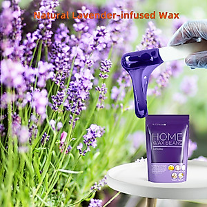 BLITZWAX Wax Beads for Hair Removal - 1lb Lavender Hard Wax Beads Coarse Hair Formula - Painless Wax for Sensitive Skin, Face, Eyebrow, Full Body, Bikini - At-Home Waxing Beads for Women Men