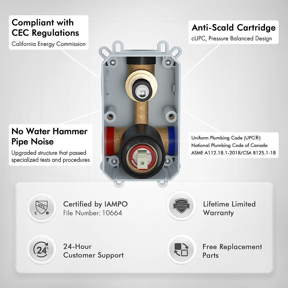 KES Shower Faucet Set, 10 Inches Rain Shower Head with Handheld Spray, Shower System Pressure Balance Wall Mounted (cUPC Certified Shower Valve Included), Matte Black, XB6230-BK