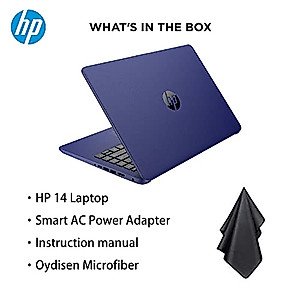hp 2021 Newest Premium 14-inch HD Laptop, Intel Dual-Core Processor Up to 2.8GHz, 16GB RAM, 64GB eMMC Storage, Webcam, Bluetooth, HDMI, Wi-Fi, Blue, Windows 10 with 1 Year Microsoft 365