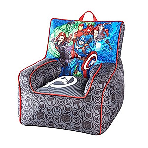 Idea Nuova Marvel Avengers Toddler Nylon Bean Bag Chair with Piping & Top Carry Handle, Large