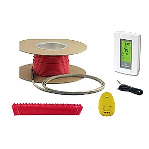 260 Sqft, 240V Cable Electric Radiant Floor Heating System, Heated Floor System, Includes Radiant Floor Heating Thermostat and Sensor. Under Tile Floor Heating System for Heated Floors, Radiant Heat