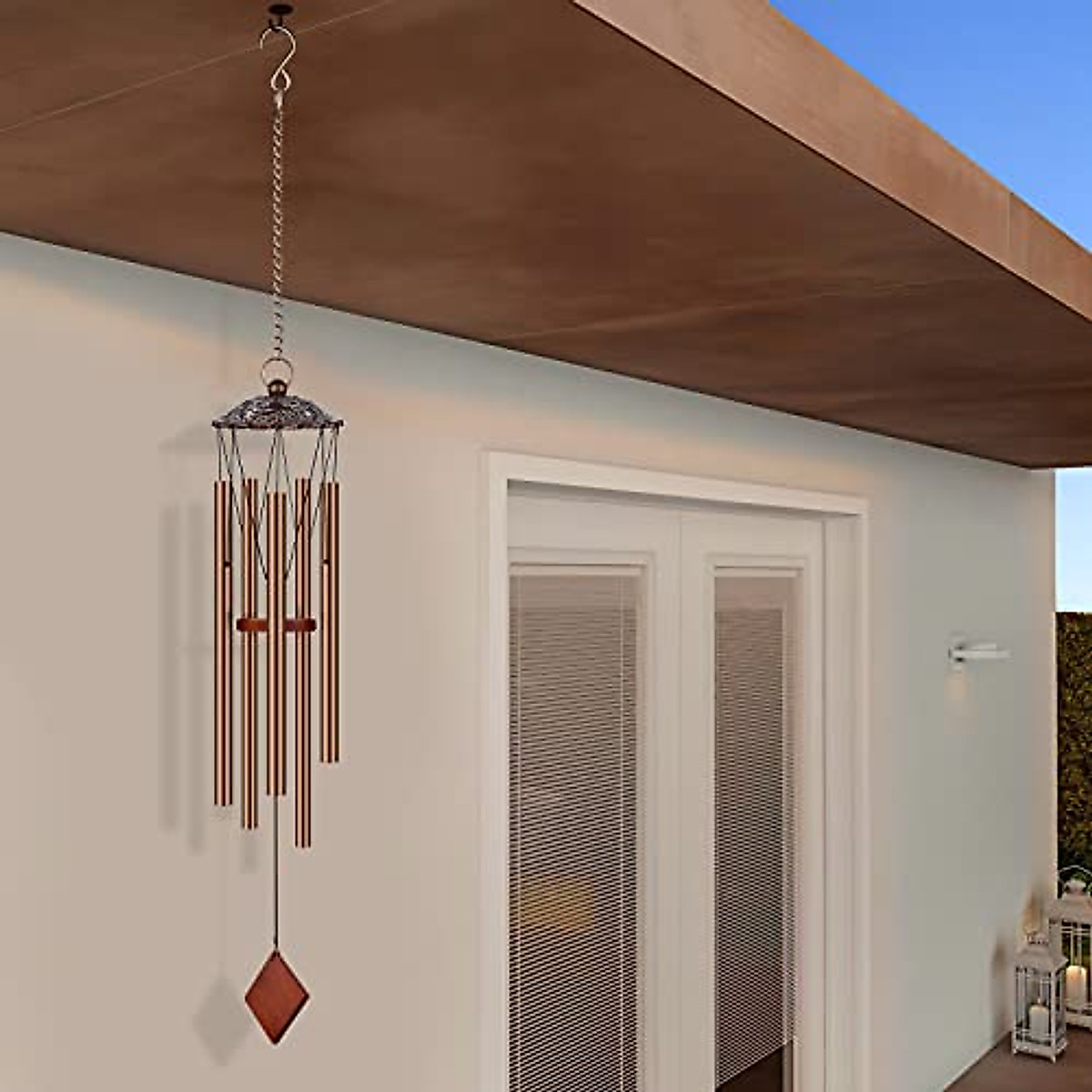 CREATIVE DESIGN Wind Chimes Outdoor with 5 Aluminum Ally Tubes Metal Sympathy Wind Chimes for Loss of a Loved one Memorial, Patio, Porch, Garden, and Backyard (38 Inch)