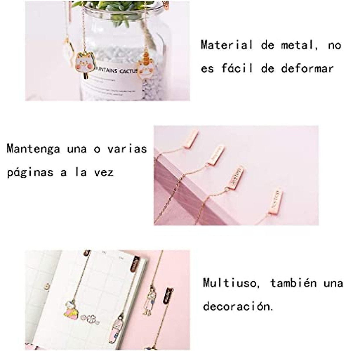 RIOMAN Bookmarks Metal Bookmark Bookmark Sprout Bookmarks Bookmark 4pcs Metal Creative Bookmark, Student Cute Pendant Stationery Book Pendant, Anime Bookmark