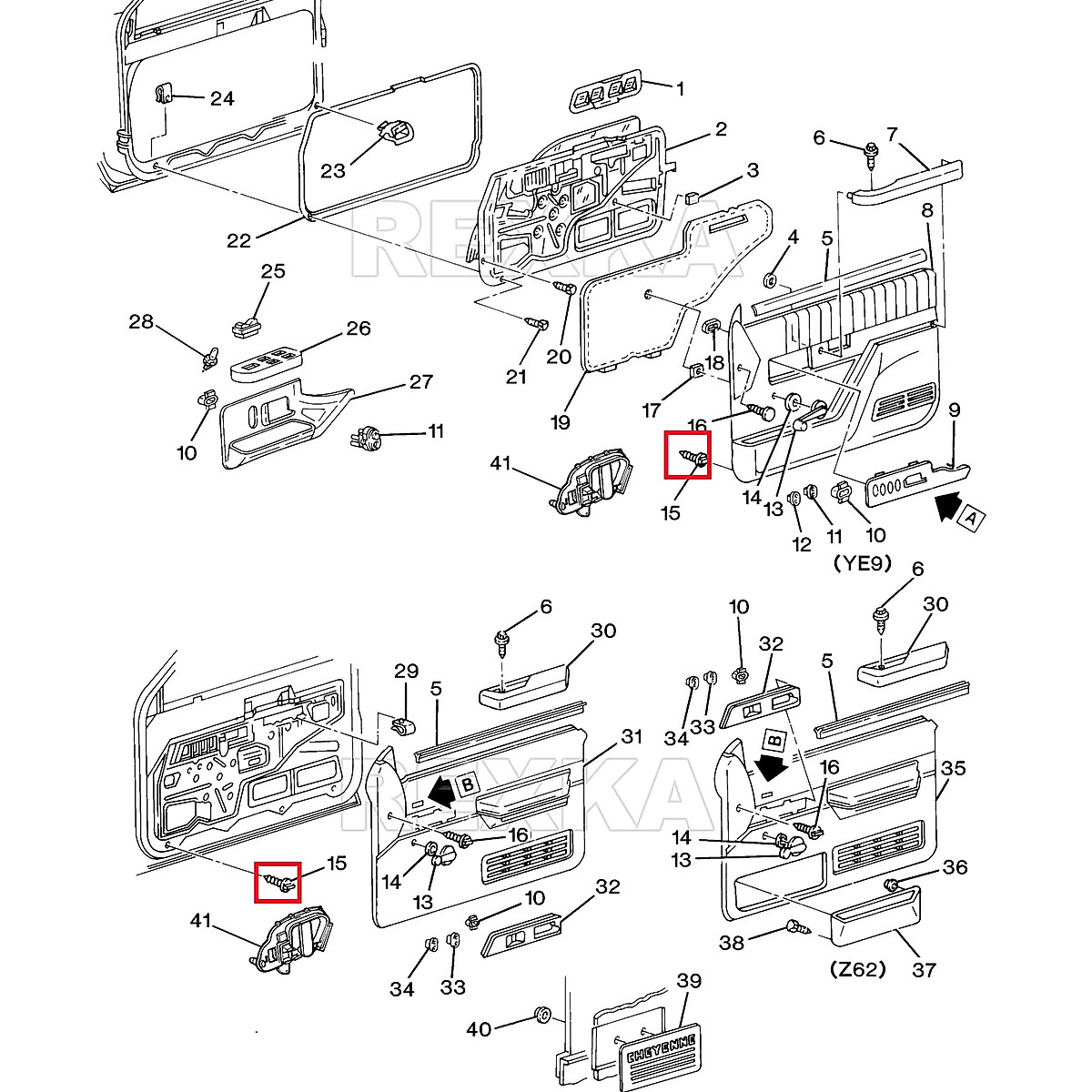 Rexka 50pcs Door Panel Clips Retainers 15545202 Compatible with GM Chevrolet GMC Trucks Chevy Pickup SUV