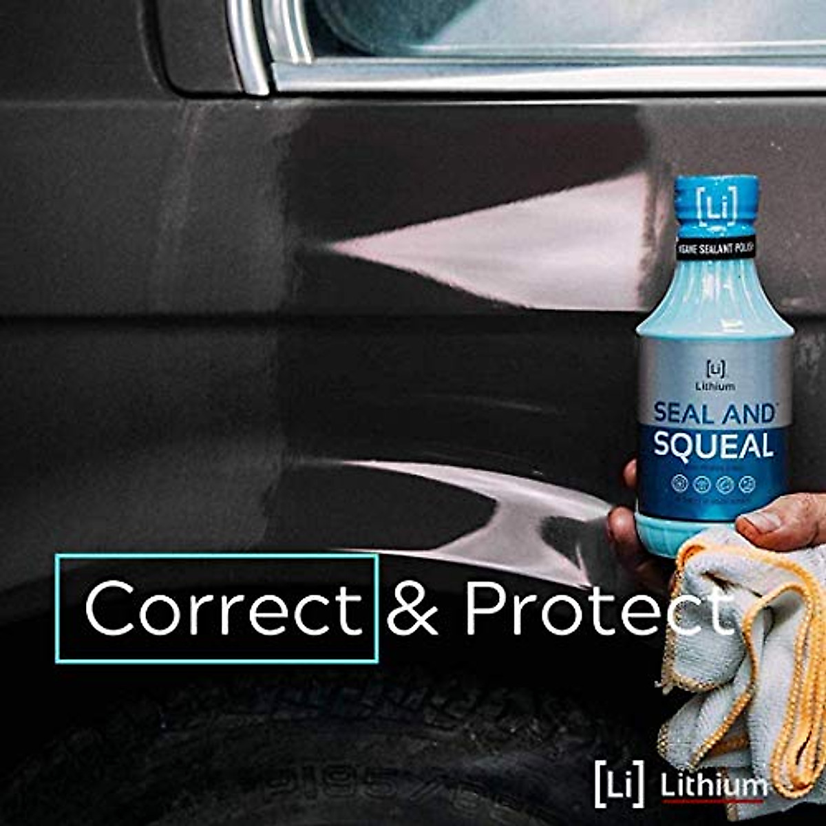 Lithium Seal and Squeal Paint Sealant/Polish - Incredible Shine and Lasting Protection - Curable Amino Functional Polymers Fused with Si02 Ceramic Nano Technology -Lasts for up to 12 Months (16 oz)