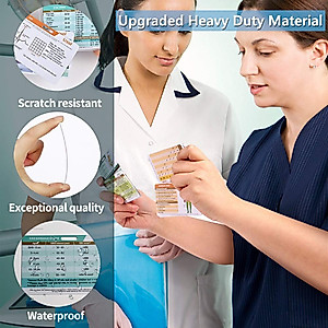 Nursing Badge Reference Cards - EKG, Vitals, Lab Values, Spanish Translation etc. RN Gifts for Nurses, Nursing School Student Essentials Supplies, Badge Buddy Nursing Cheat Sheets for ER CNA LVN IPN