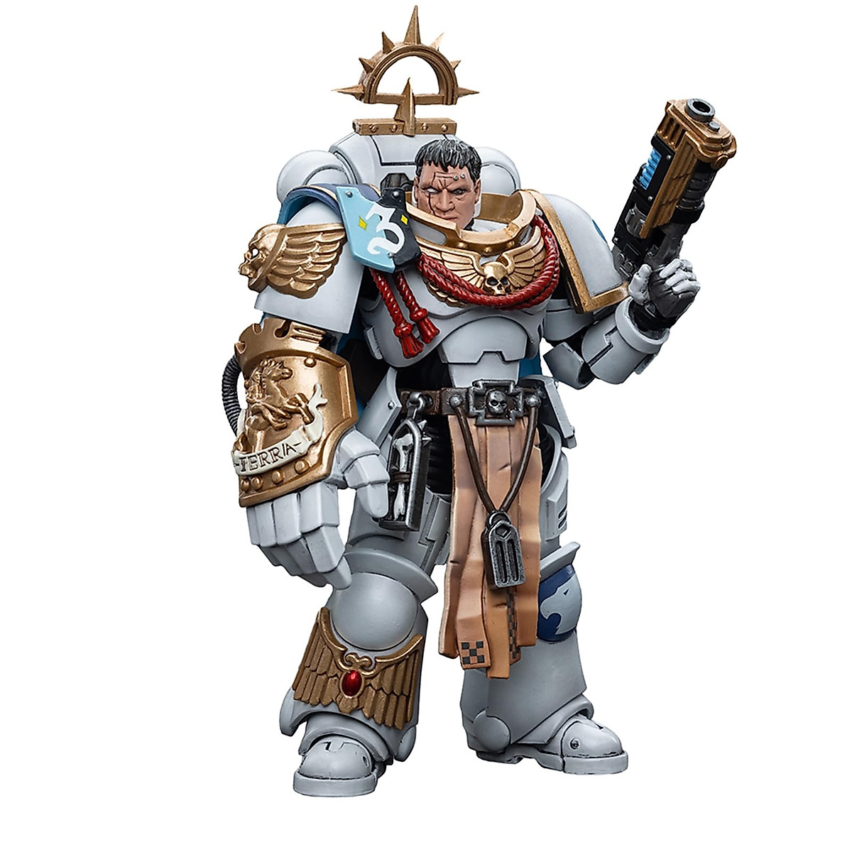 Pipigirl JoyToy 40K Space Marine Genuine License 1/18 Action Figure, Space Marines White Consuls Captain Messinius, 4.88 inch Action Figures Kits (Captain Messinius)