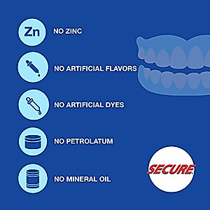Secure Comfort Strips Waterproof Denture Adhesive - Customizable Fit, Extra Firm All Day Strong Hold for Lower Dentures - Zinc Free - 120 Strips (8 Pack)