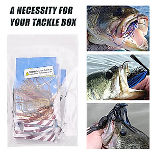 Bass Football Jigs Set-6pcs Weedless Jig Swim Jigs for Bass Fishing Jig Head Silicone Skirts Weedguard System Fishing Lure Kit 1/4oz,3/8oz