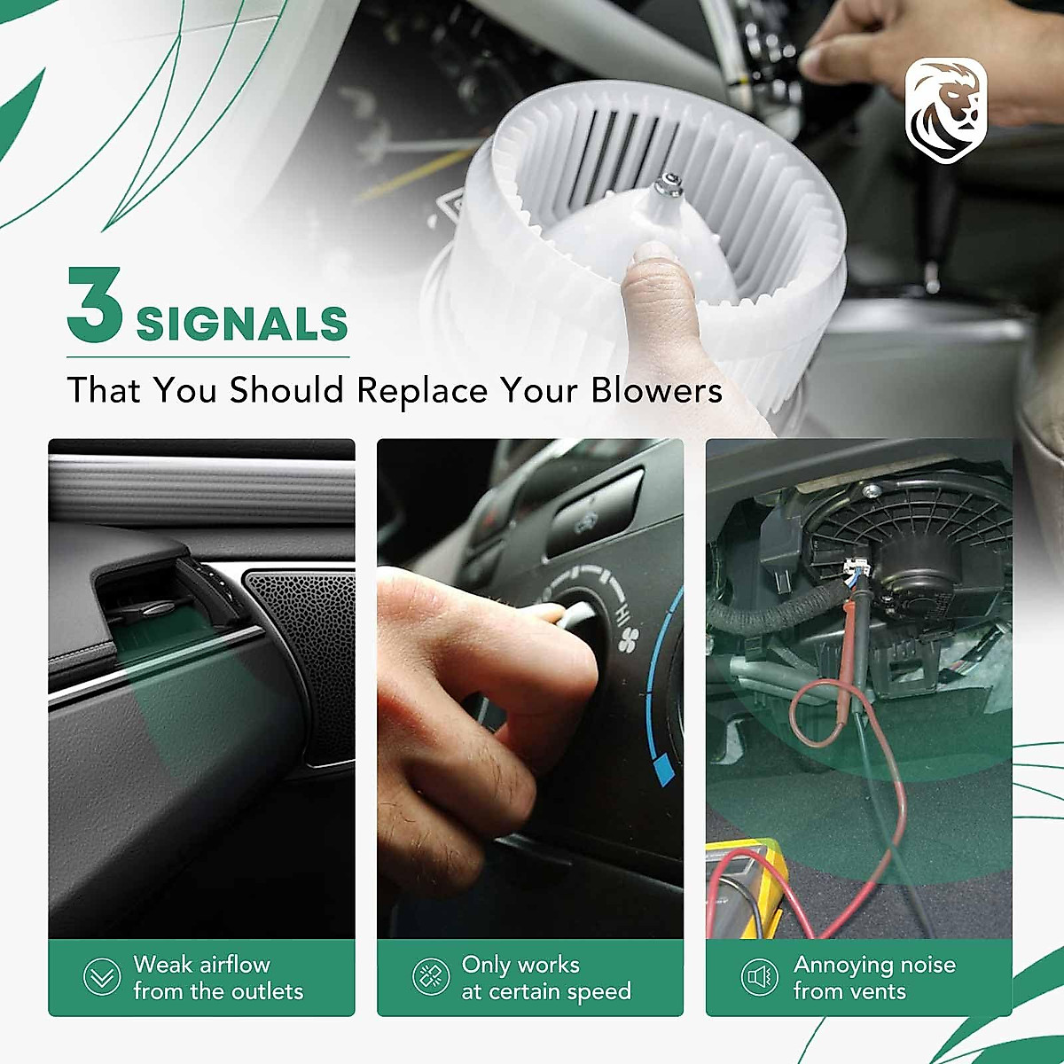 YHTAUTO A/C Heater Blower Motor Assembly Replacement for Nissan Altima Maxima Murano Infiniti EX35 FX35 FX50 G35 M35 Q50 Q60 QX60, Front Side