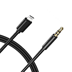 [Apple MFi Certified] iPhone Aux Cord for Car, Lightning to 3.5mm Audio Stereo Cable Compatible with iPhone 13/12/11/XS/XR 8 7 for Speaker/Car Stereo/Headphone, Support All iOS(Black)