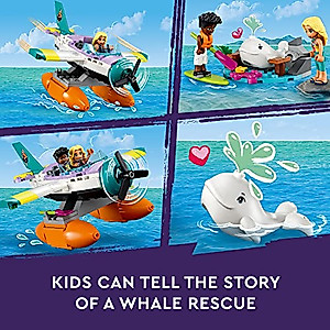 LEGO Friends Sea Rescue Plane 41752 Building Toy, Creative Fun for Girls and Boys Ages 6+, Includes 2 Mini-Dolls and a White Whale Plus Lots of Accessories, A Fun Gift for Kids Who Love Sea Life