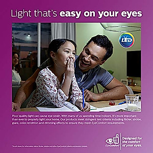 Philips LED Non-Dimmable A19 Frosted Light Bulb: 800-Lumen, 5000-Kelvin, 9-Watt (60-Watt Equivalent), E26 Base, Daylight, 4-Pack,455600